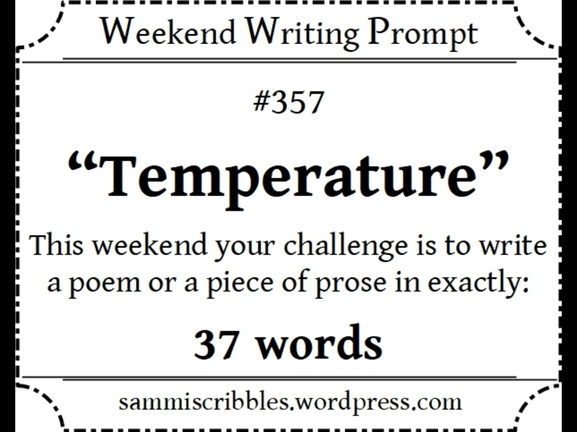 Sammiscribbles weekend writing prompt #357 #Hot and cold, a state of ...